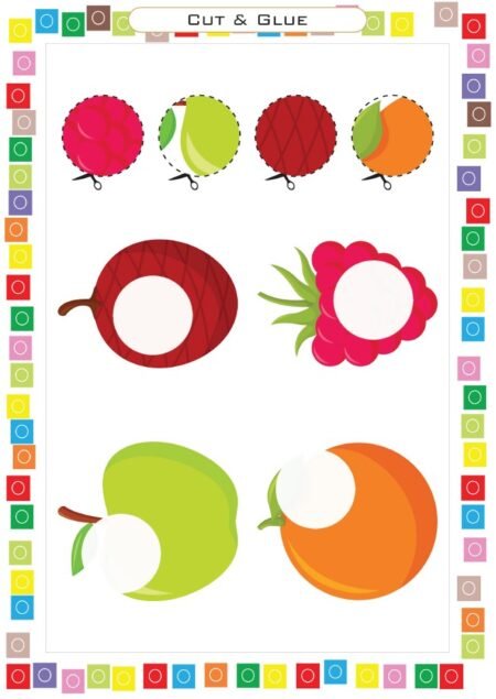 Worksheet Cut and Glue Seri Buah untuk PAUD & TK – Melatih Motorik ...