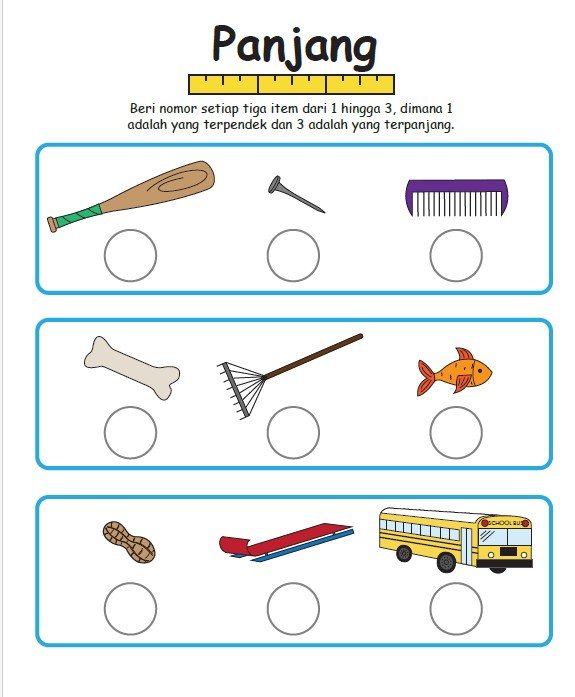 Latihan Mengukur Panjang Kelas 1 SD - Lembar Latihan Anak TK dan SD Gratis
